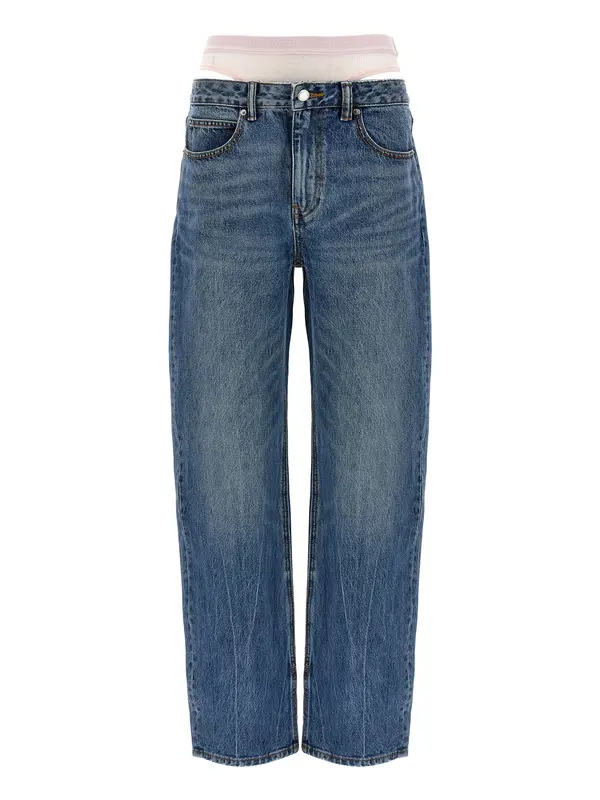 DENIM X ALEXANDER WANG Slit Hem Jeans - Light Blue