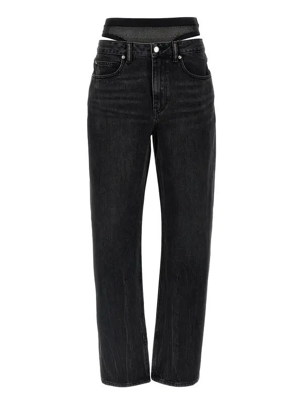 DENIM X ALEXANDER WANG Slit Hem Jeans - Black