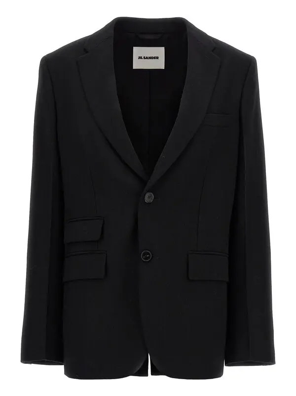 JIL SANDER Tailored Single Breasted Blazer - Black