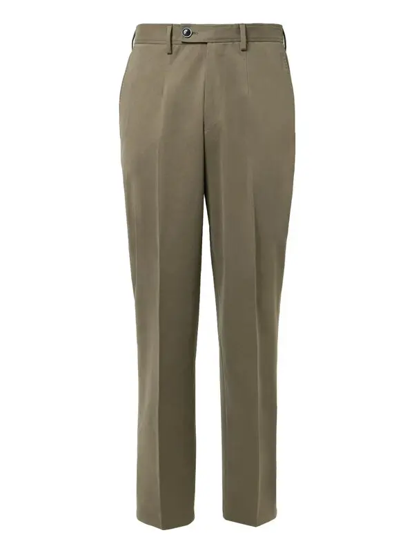Purdey Straight-leg Cotton-blend Twill Trousers - Brown