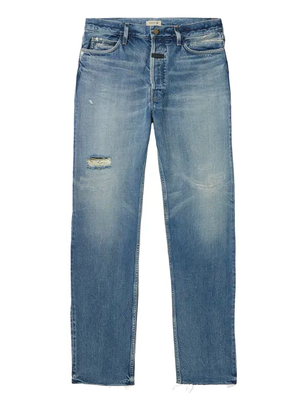 Fear Of God Straight-leg Distressed Jeans - Blue