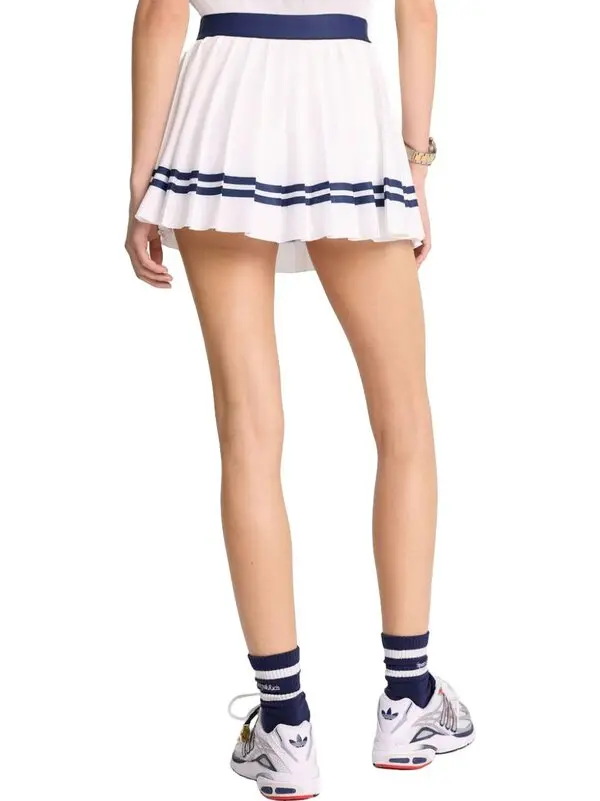 SPORTY & RICH Logo-print Pleated Skirt - White
