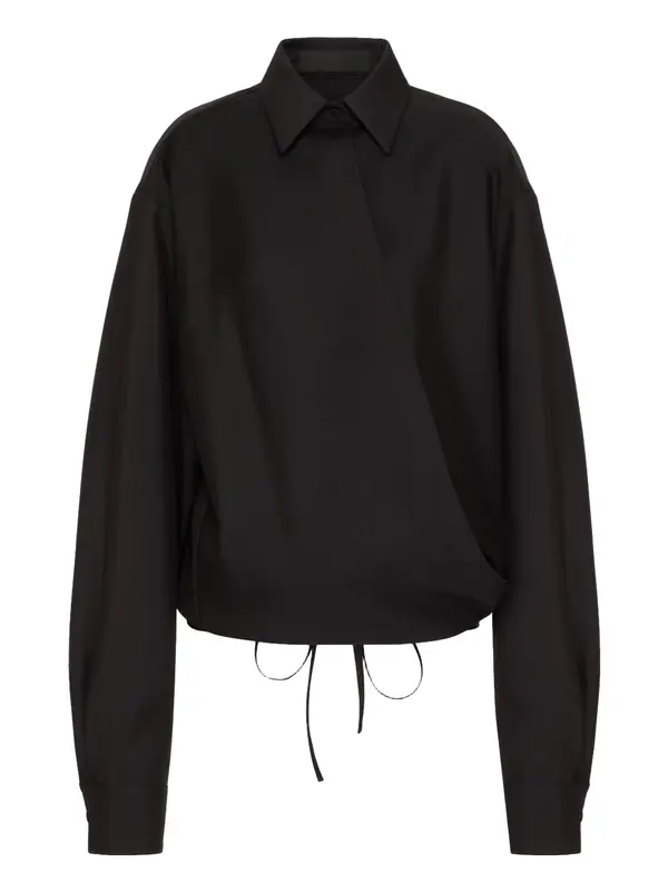 Valentino Garavani Techno Light Wool Shirt - Black