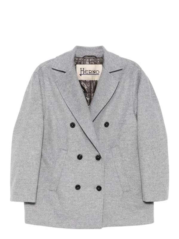 Herno Virgin Wool Pea Coat - Grey