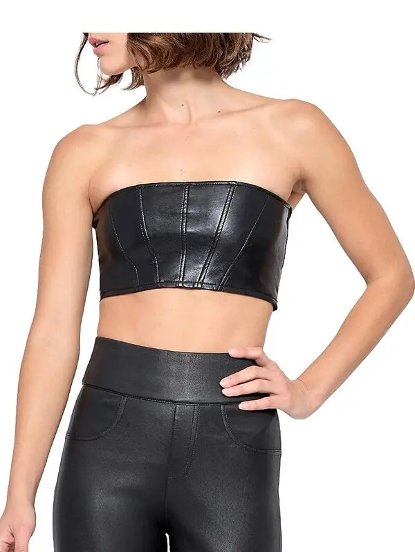 AS By DF Magra Recycled Leather Top - Black
