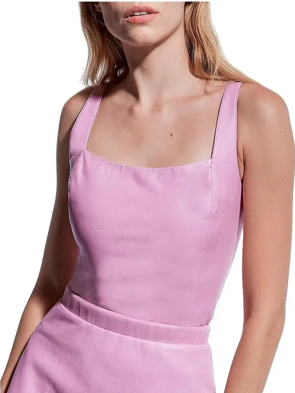 AS By DF Clementine Recycled Leather Top - Paris Pink