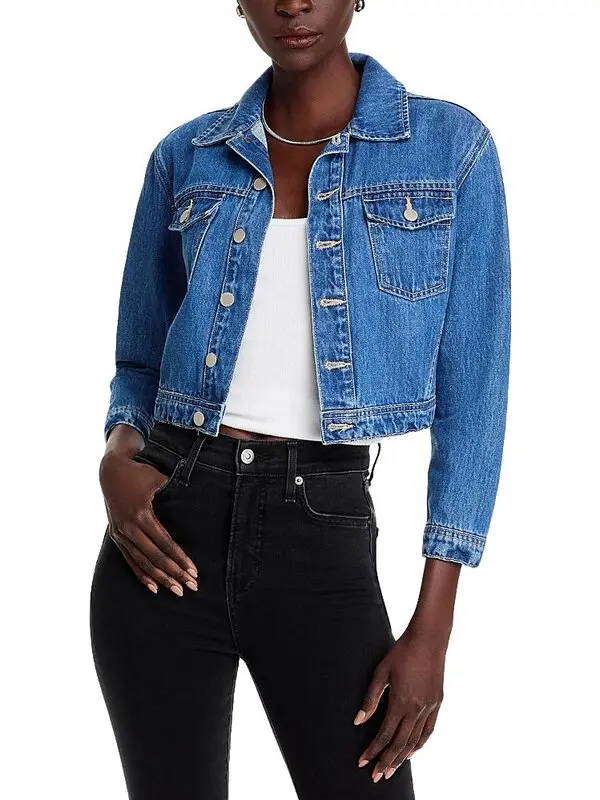 L'Agence Koda Cropped Denim Jacket - Glendora