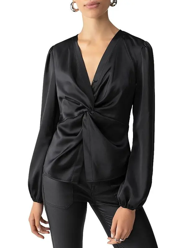 Sanctuary Twist Front Blouse - Black