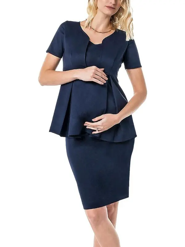 MARION Maternity & Nursing Empire Waist Top - Navy