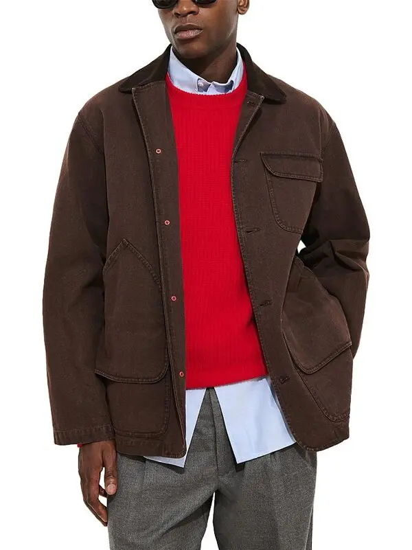 ALEX MILL Frontier Canvas Jacket - Dark Chocolate