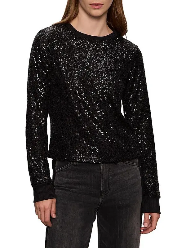 Sanctuary Sequin Embellished Top - Black
