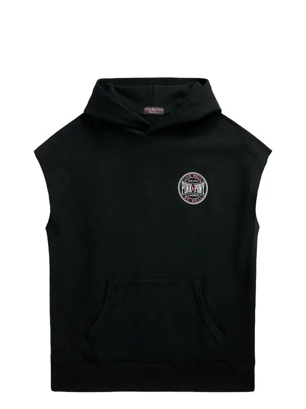 Polo Ralph Lauren Pink Pony Vintage Fleece Sleeveless Hoodie - Polo Black