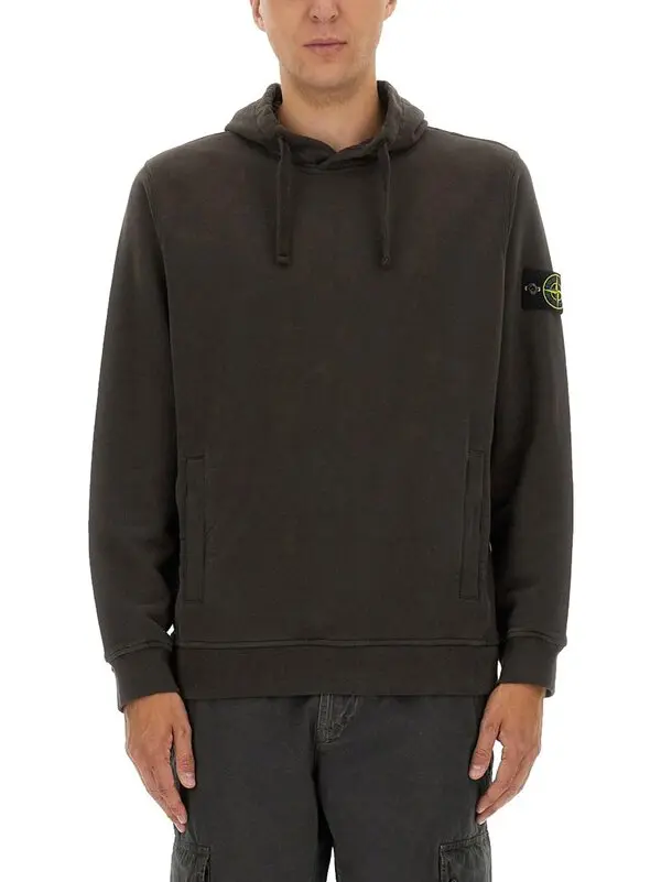 Stone Island Cotton Fleece Regular Fit Sweatshirt - Grey