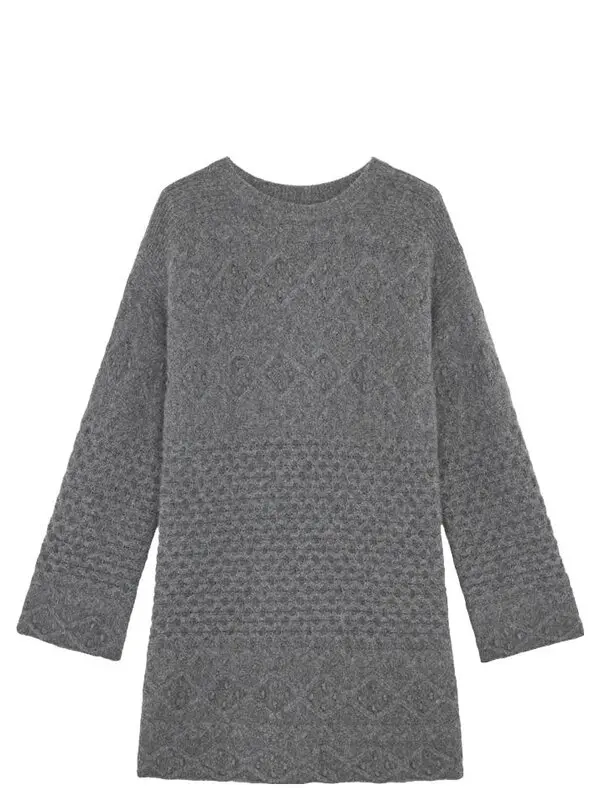Loulou De Saison Pelagia Knit Dress - Anthracite Melange