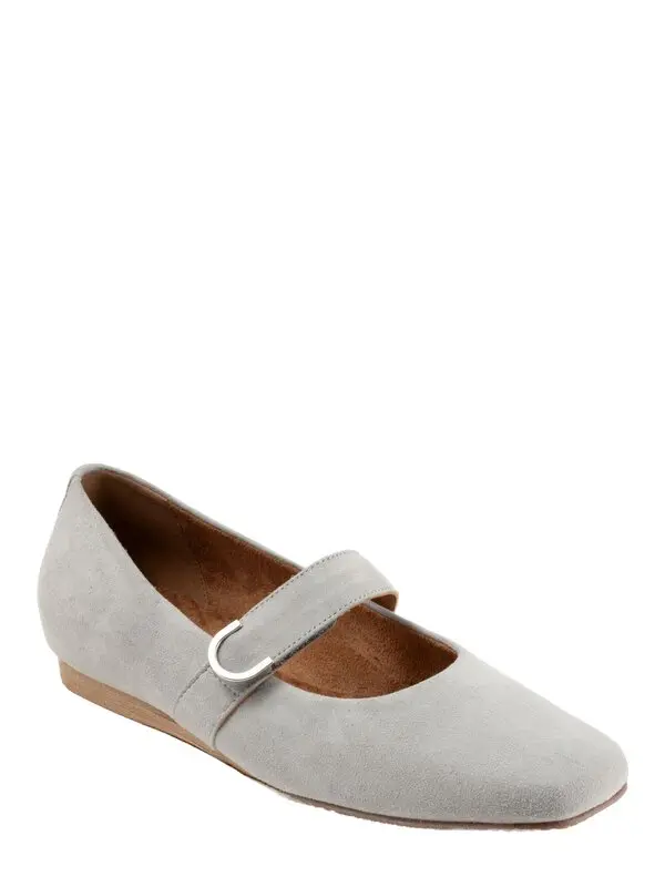 Softwalk Valdivia Mary Jane Flat - Mid Grey Suede