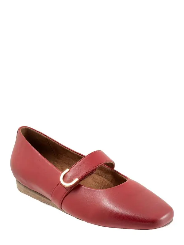 Softwalk Valdivia Mary Jane Flat - Red