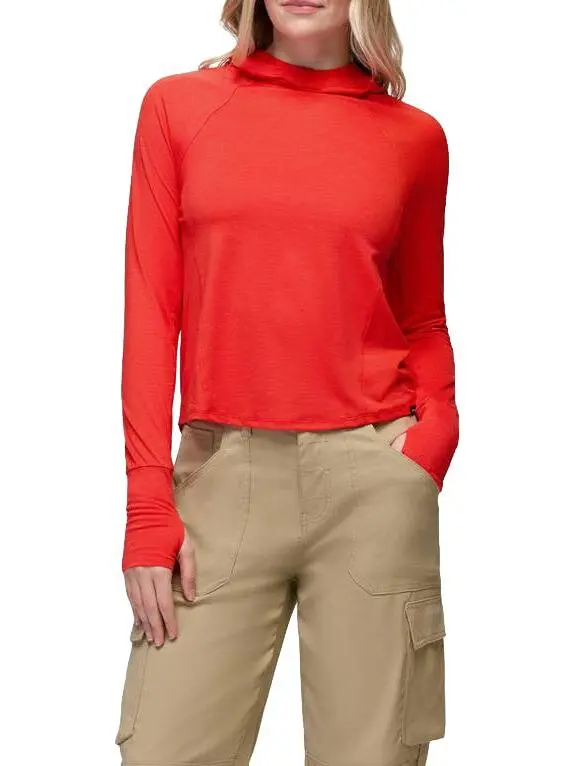 Prana Sol Searcher Upf 50 Sun Hoodie - Pikes Red