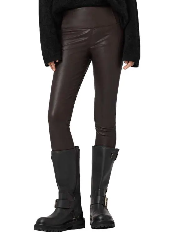 ALLSAINTS Cora Leather Leggings - Bitter Brown