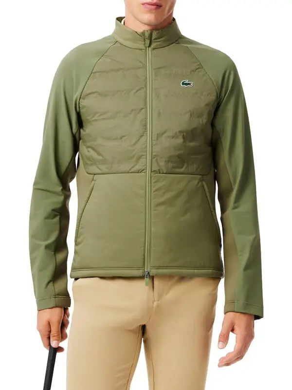 Lacoste Quilted Golf Jacket - Khaki/ Khaki