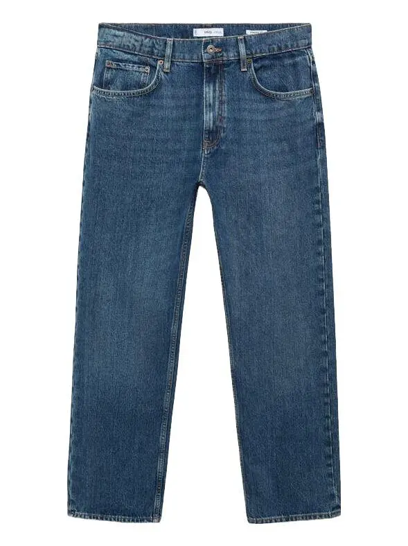 Mango Straight Leg Jeans - Dark Blue