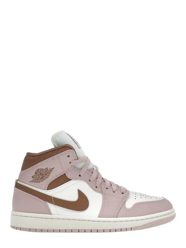 JORDAN 1 Mid Sneakers - Pink Oxford/sail/archaeo Brown