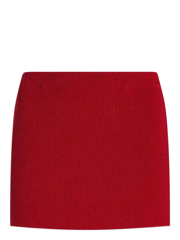 AYA MUSE Knit Cotton-blend Mini Skirt - Red