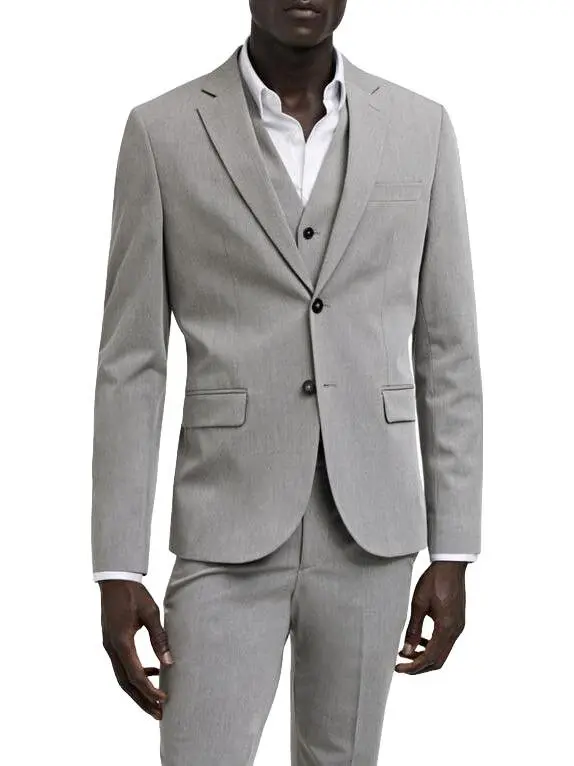 Mango Slim-fit Sport Coat - Grey