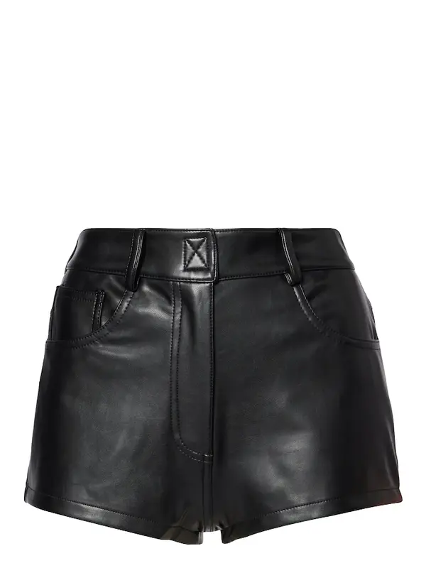 Norma Kamali High-rise Faux Leather Shorts - Black