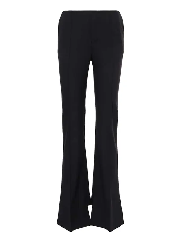 Chloé High-rise Wide-leg Wool Pants - Black
