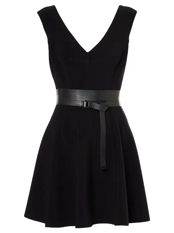 Norma Kamali Grace Belted Minidress - Black