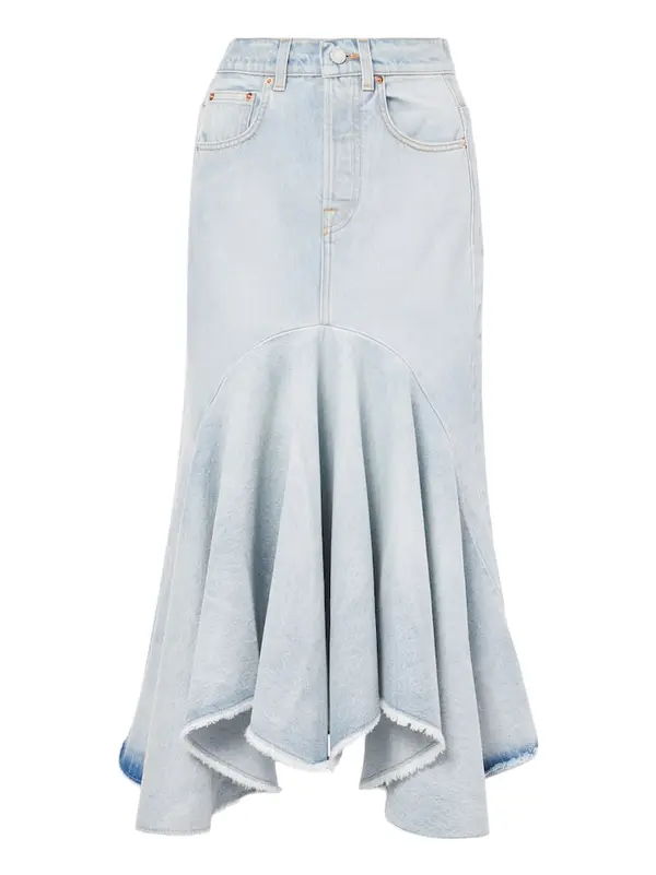 Vetements Godet Denim Midi Skirt - Blue