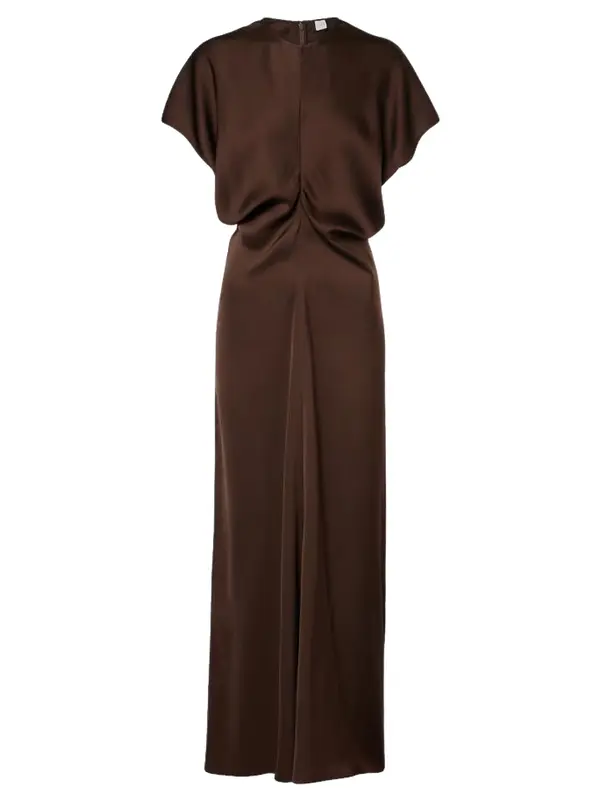 TOTEME Slouch Draped Maxi Dress - Brown