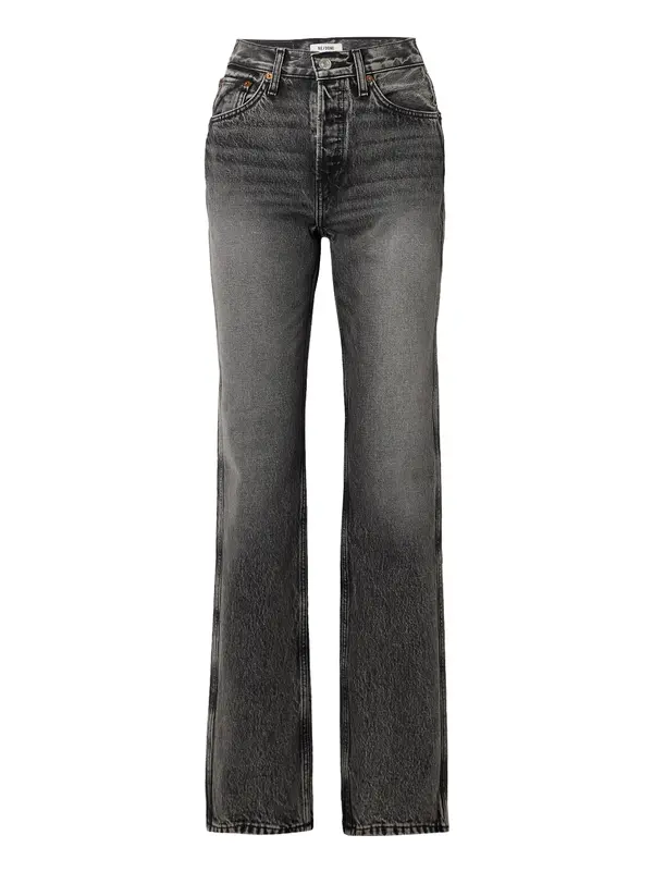 RE/DONE 90s Loose High-rise Straight-leg Jeans - Gray