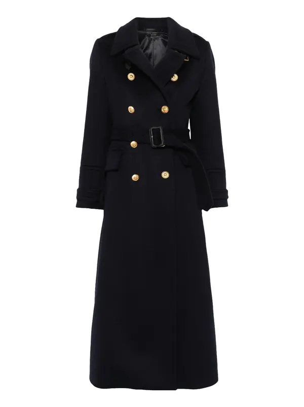 TOM FORD Double-breasted Military Coat - Blue