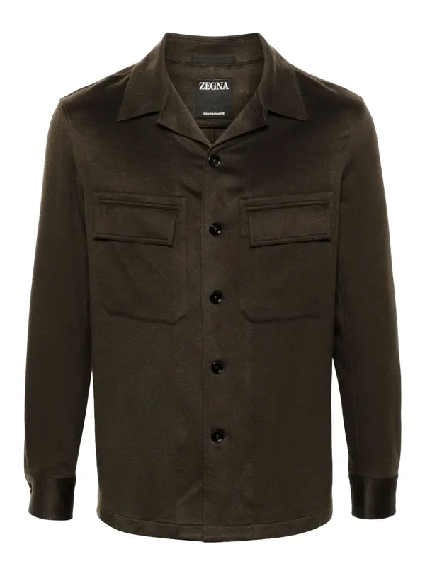 Zegna Fleeced Shirt - Brown