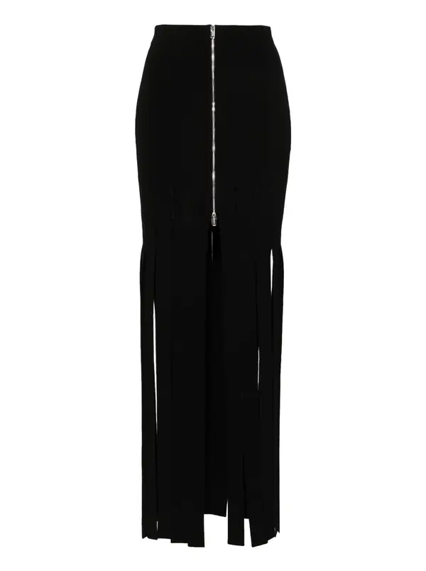 Nanushka Fringed Midi Skirt - Black