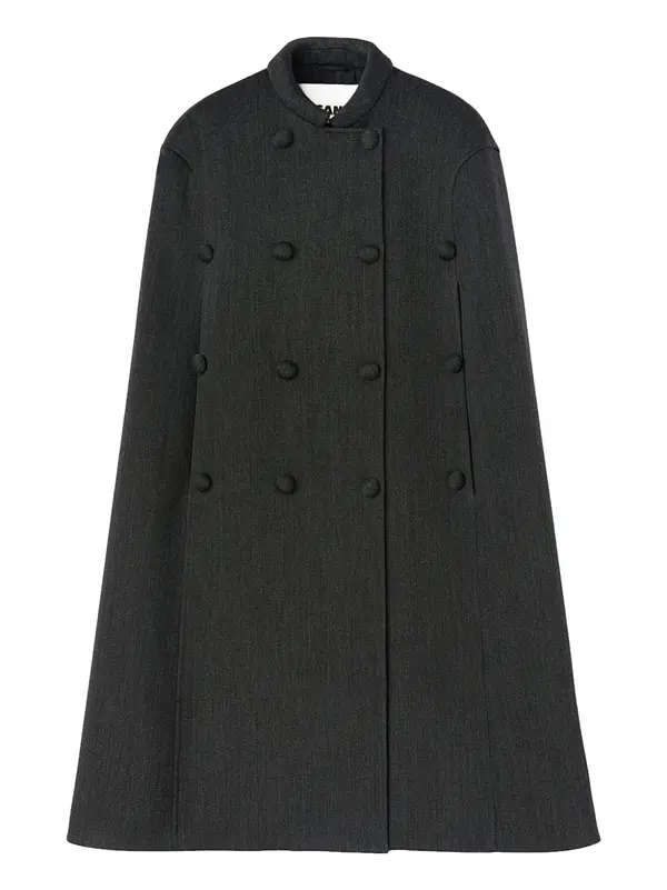 JIL SANDER Wool-blend Cape - Black