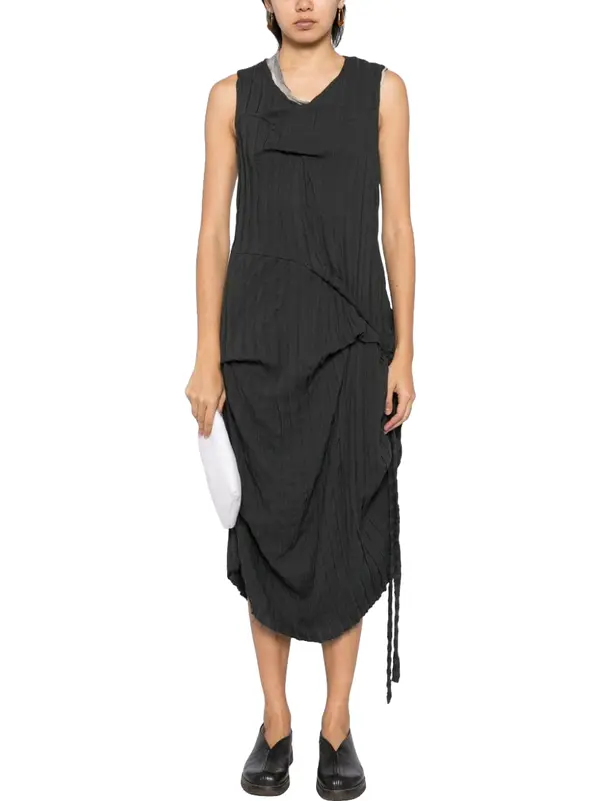 CHIAHUNG SU Striped Draped Dress - Grey