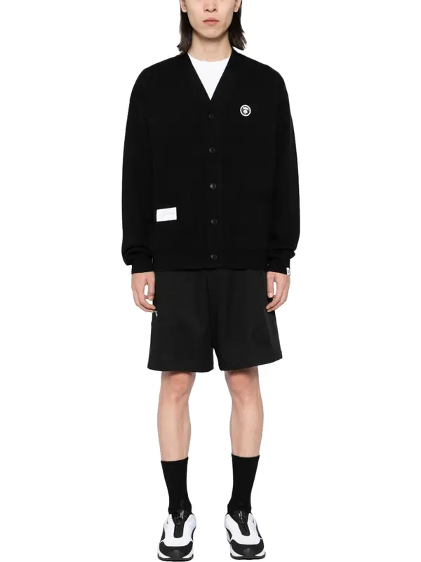 AAPE BY *A BATHING APE® Logo Patch Cardigan - Black