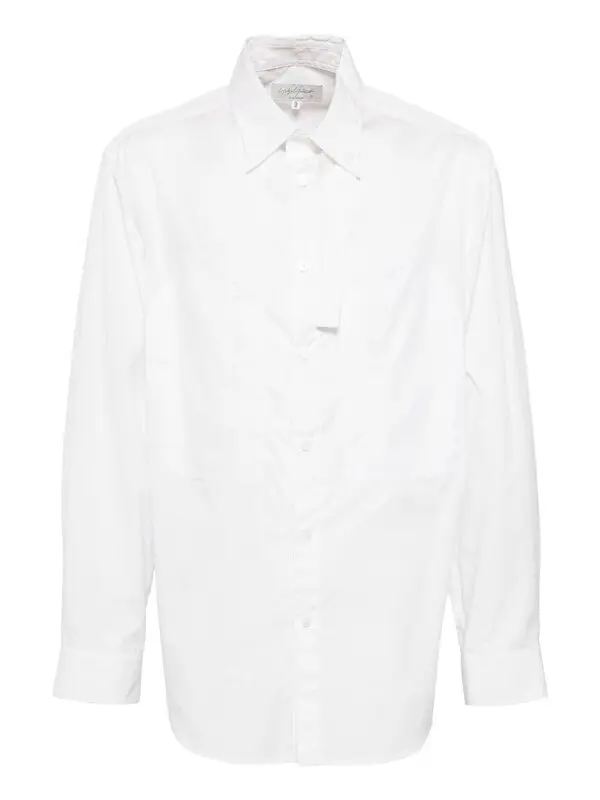 Yohji Yamamoto Chain-stitch String-collar Shirt - White