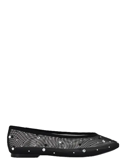 Good American Crystal Embellished Flats - Black001