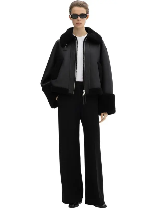 HOUSE OF DAGMAR Short Shearling Jacket - Black