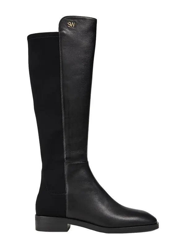 STUART WEITZMAN Keelan City Microstretch And Leather Knee Boots - Black