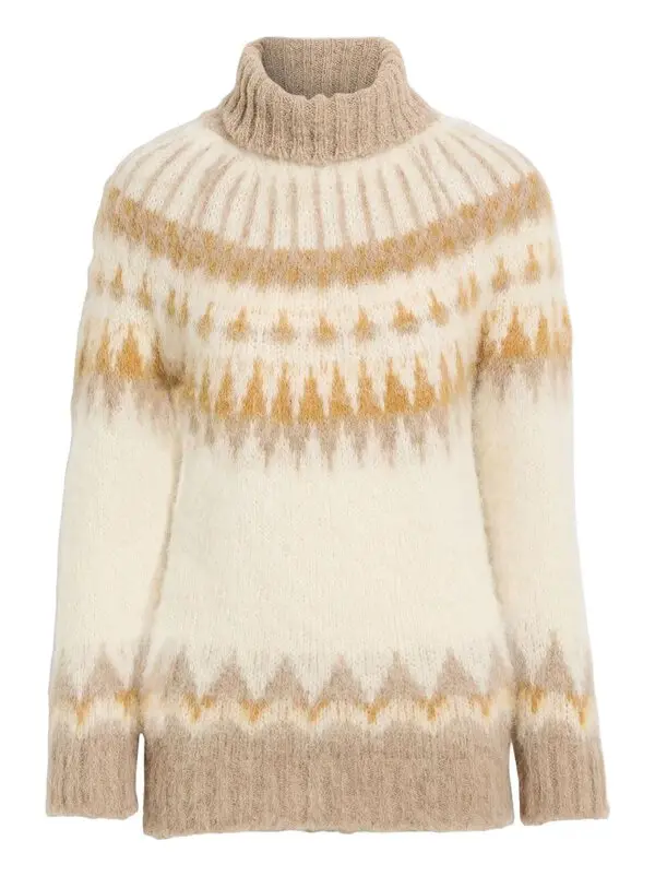 Naadam Fair Isle Alpaca-blend Turtleneck Sweater - Ivory