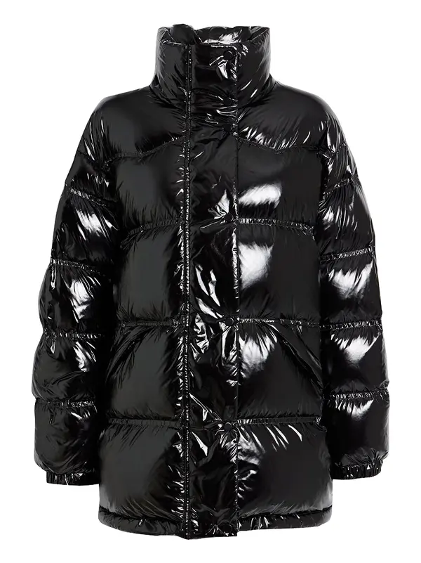 STAND STUDIO Lori Quilted Vinyl Down Jacket - Black