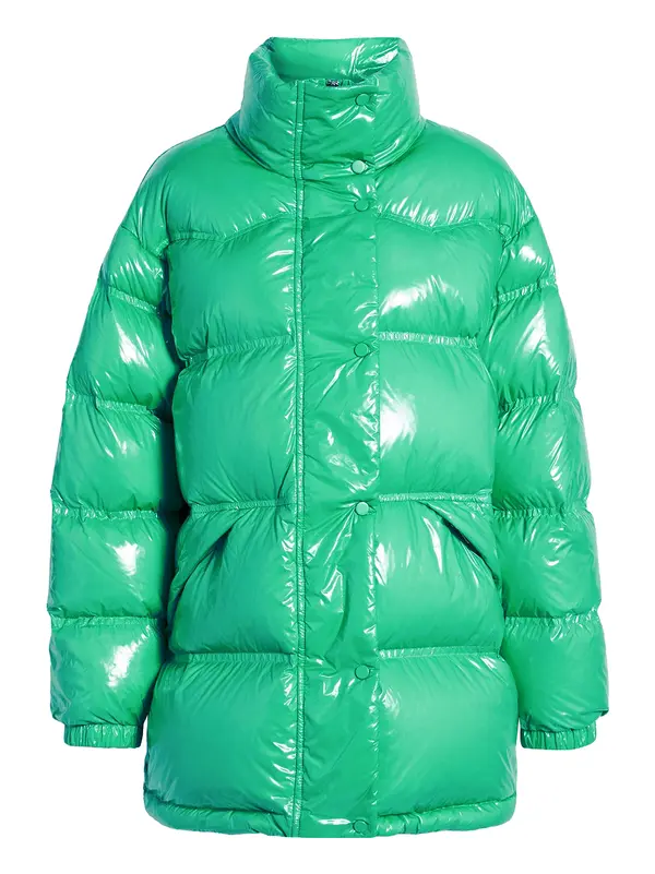 STAND STUDIO Lori Quilted Vinyl Down Jacket - Green
