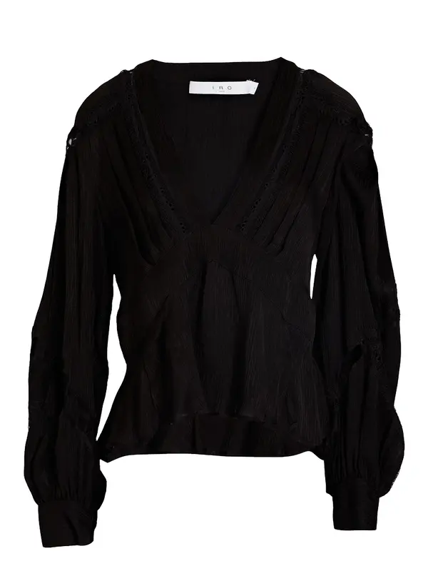 IRO PARIS Bahari Lace-trimmed Blouse - Black