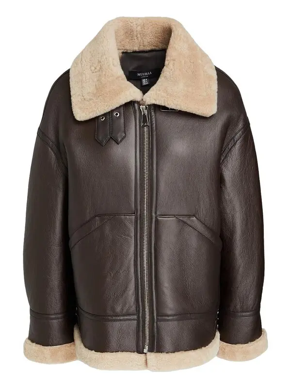 MUUBAA Shearling Jacket - Dark Brown
