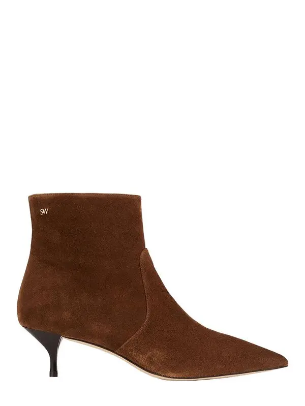 STUART WEITZMAN Mara 50 Suede Ankle Boots - Brown