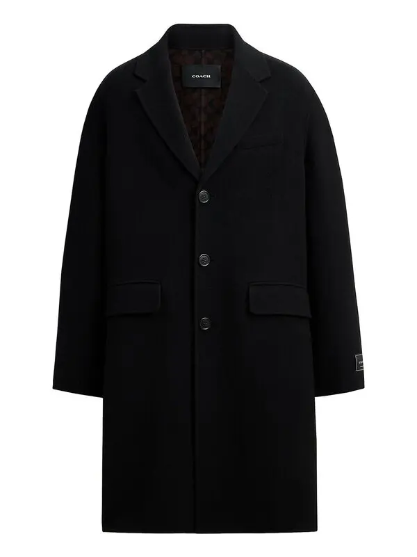 Coach Double Faced Wool Coat - Black
